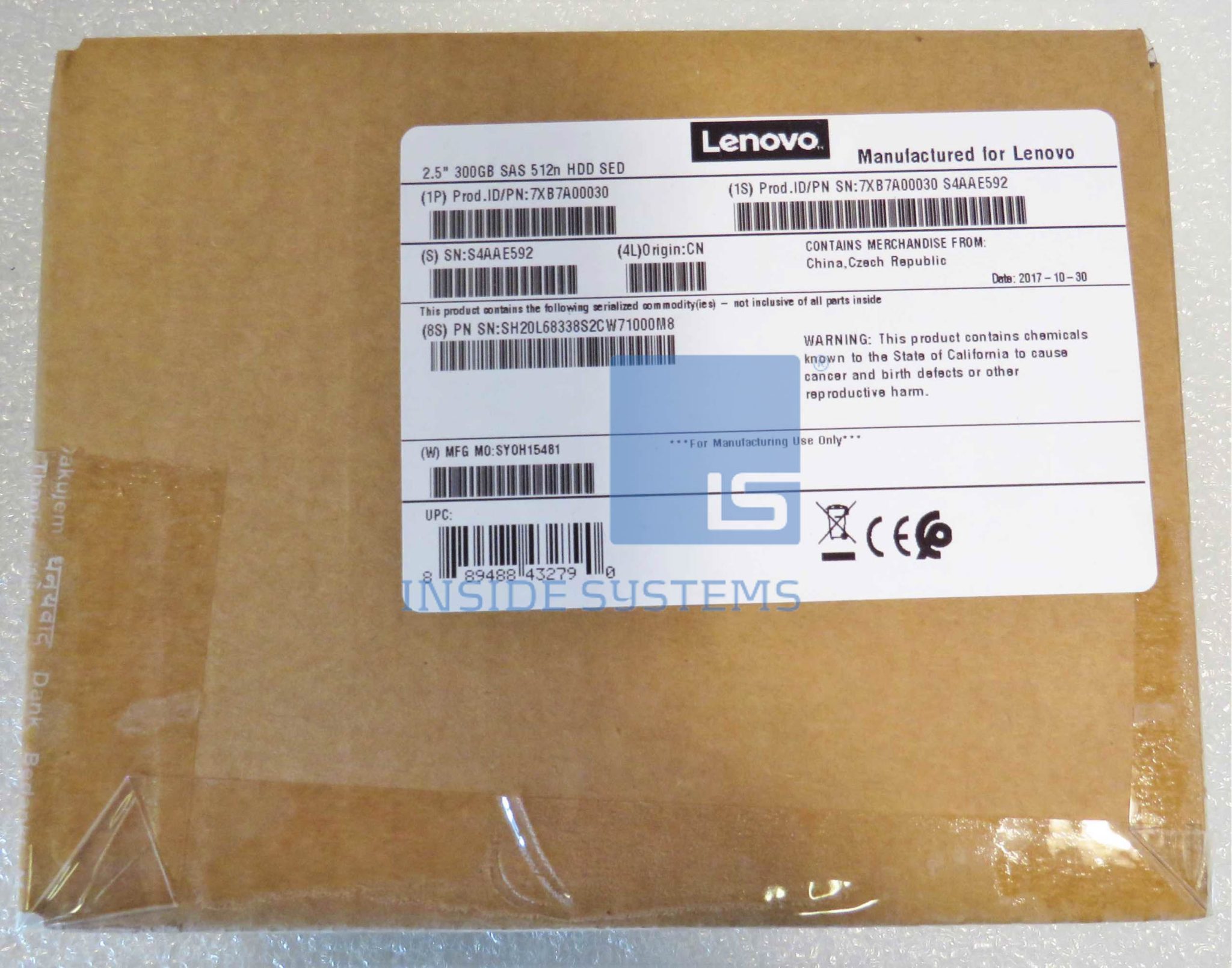 7XB7A00030-01 - 300GB 10K 12Gbps 2.5" SAS HDD SED 512n | Inside Systems A/S