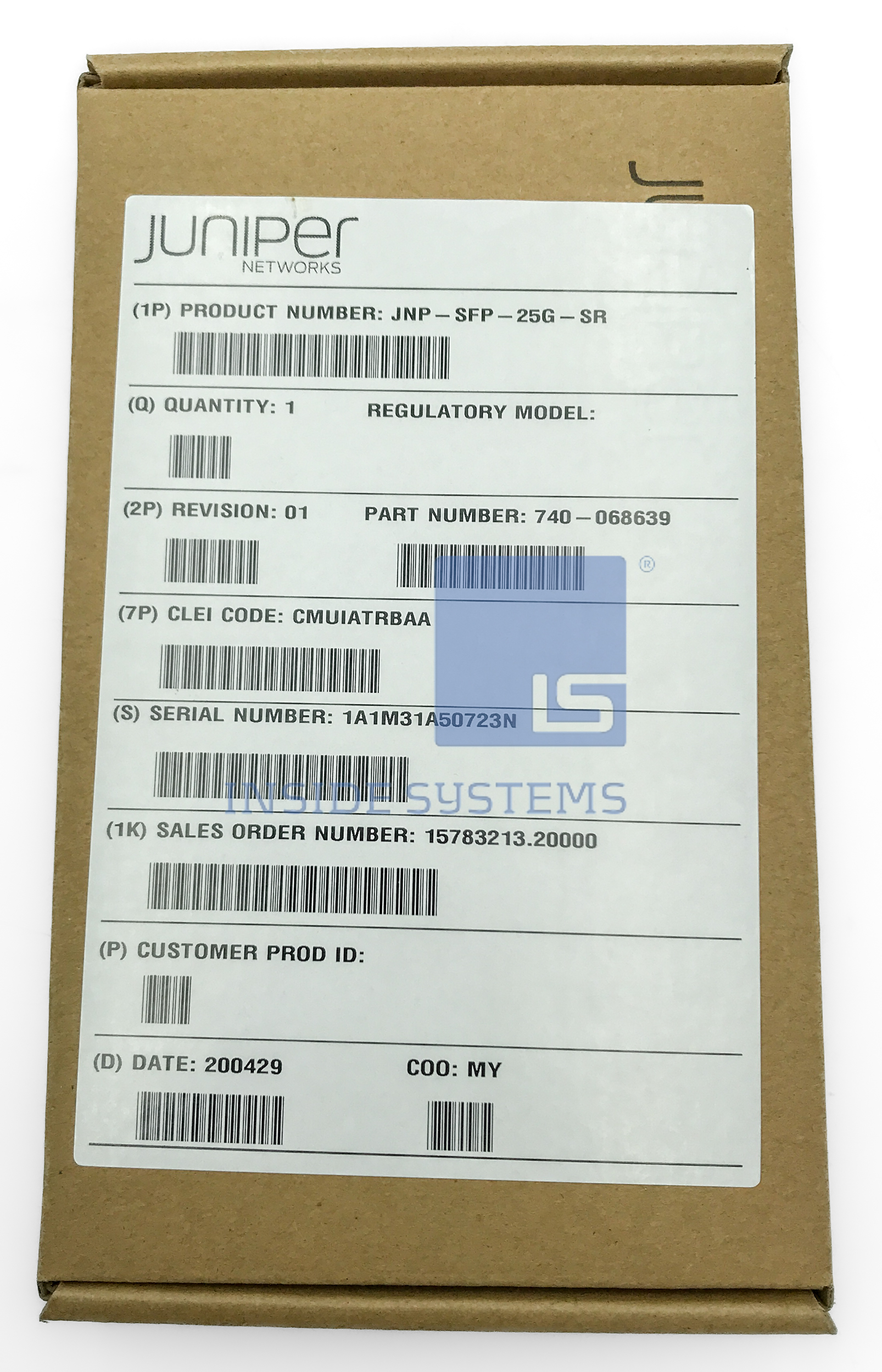 JNP-SFP-25G-SR-01 - Juniper 25G SFP28 Short Range Transceive | Inside ...