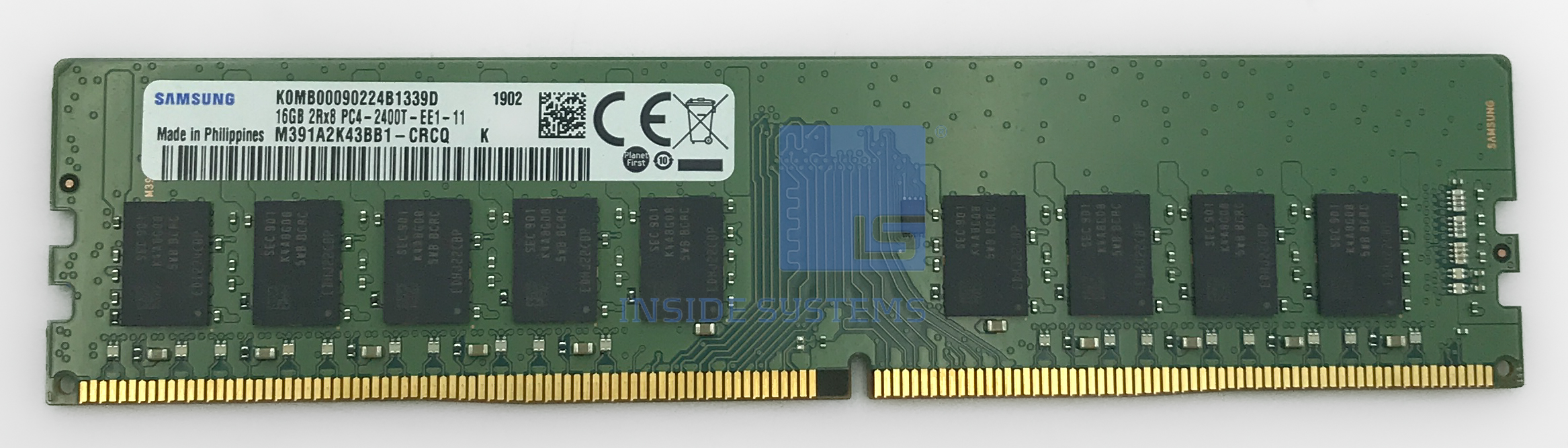 M391A2K43BB1-CRCQ - Samsung 16GB 2Rx8 PC4-19200T 2400MHz | Inside ...