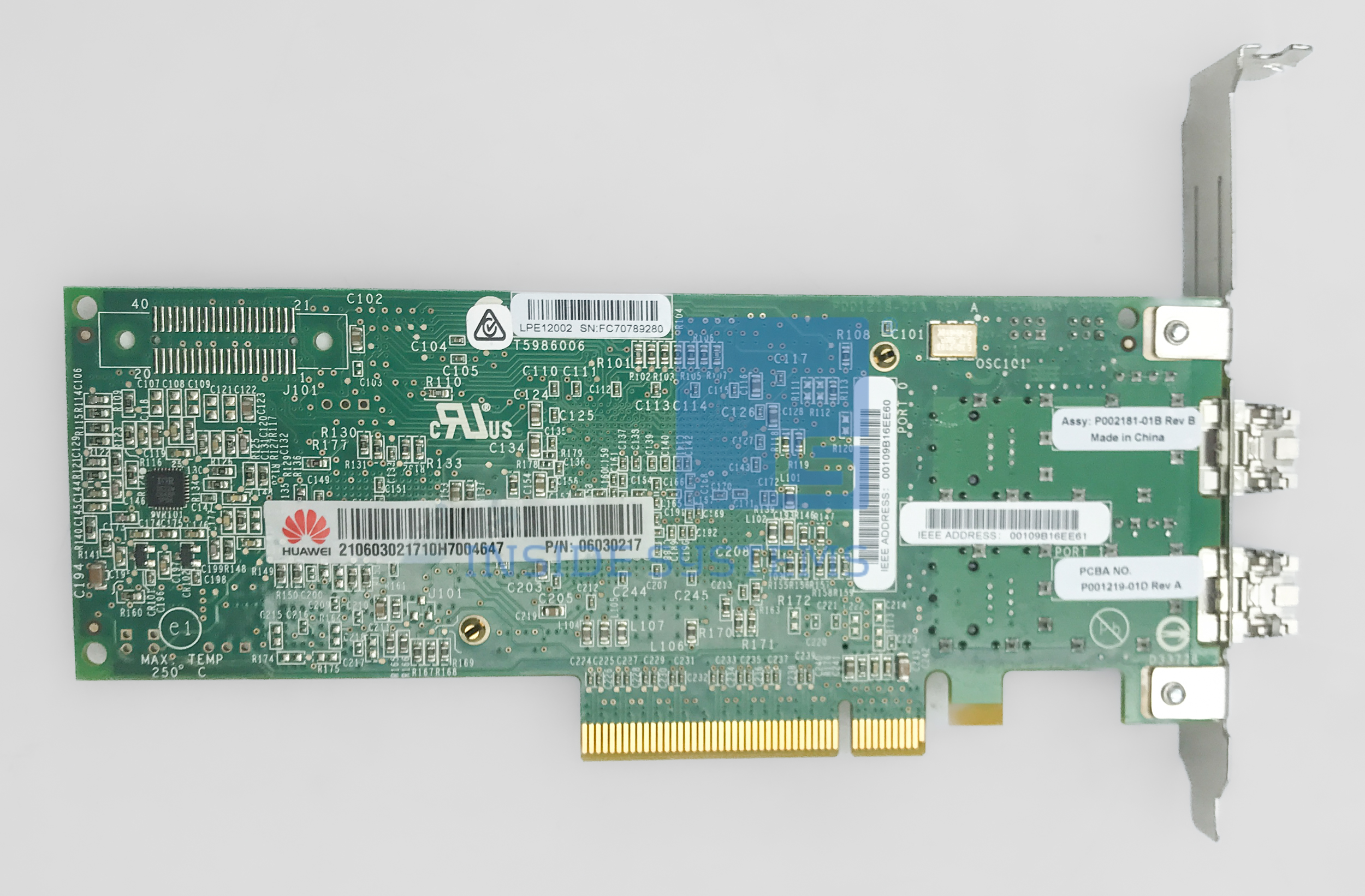 06030217 - Huawei LPE12002 8GB FC 2-Port HBA Card | Inside Systems A/S