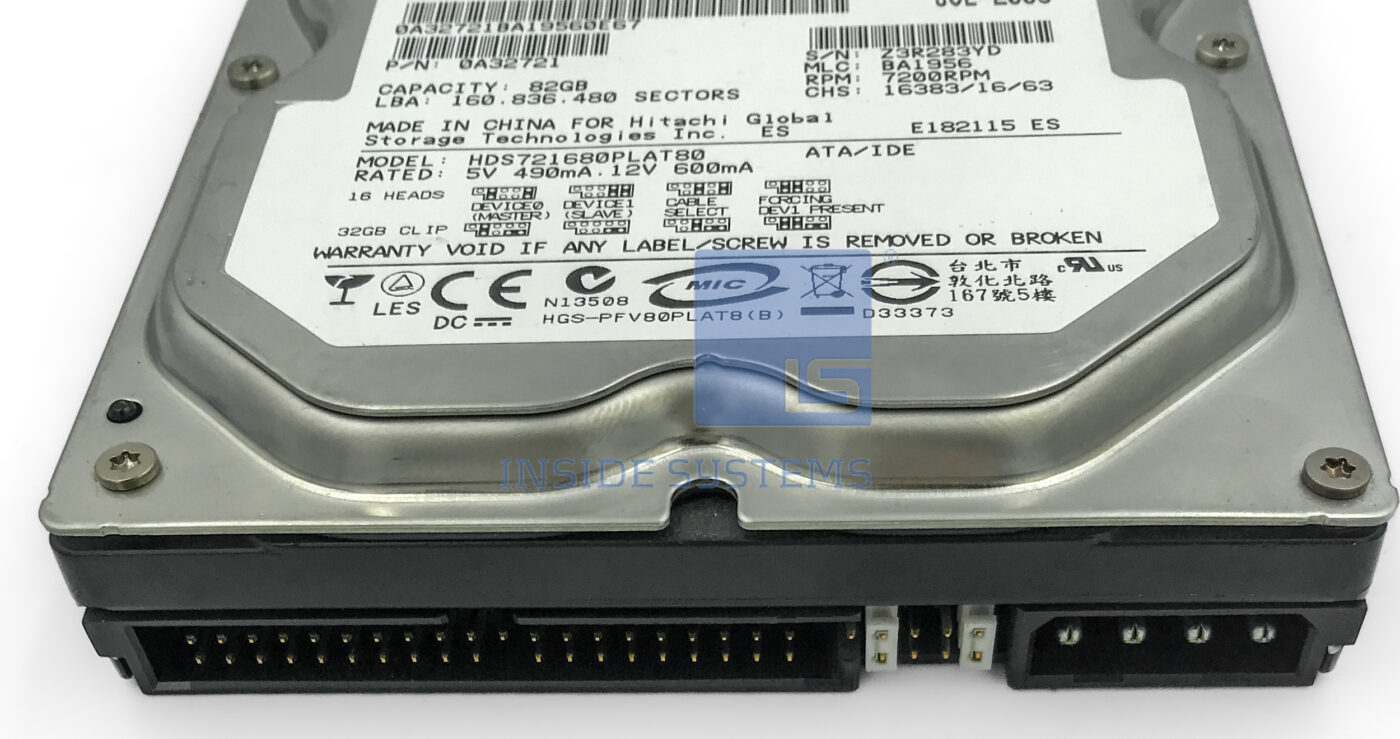 08K0997 - Hitachi 80GB IDE 7200 RPM HARD DRIVE | Inside Systems A/S