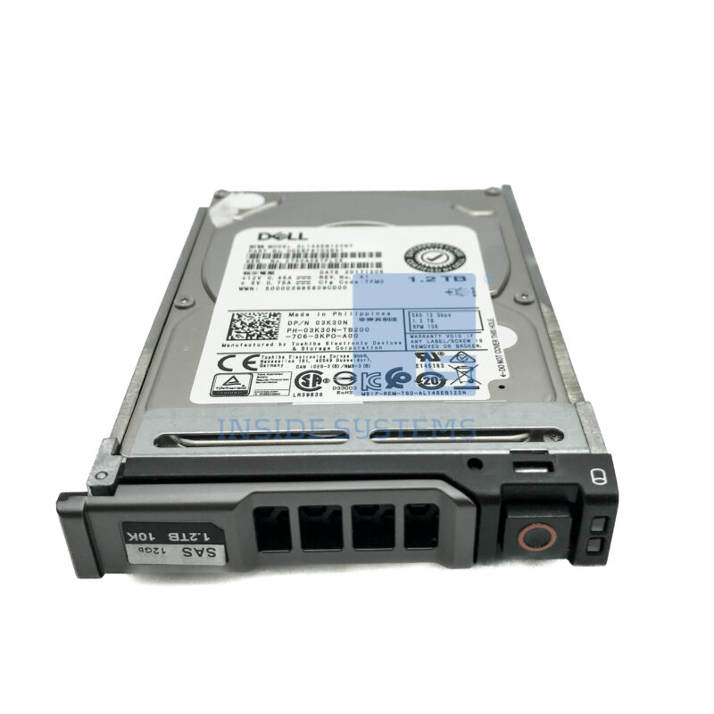 3K30N - DELL 1.2TB 10K 12G 512n SAS 2.5" HDD | Inside Systems A/S