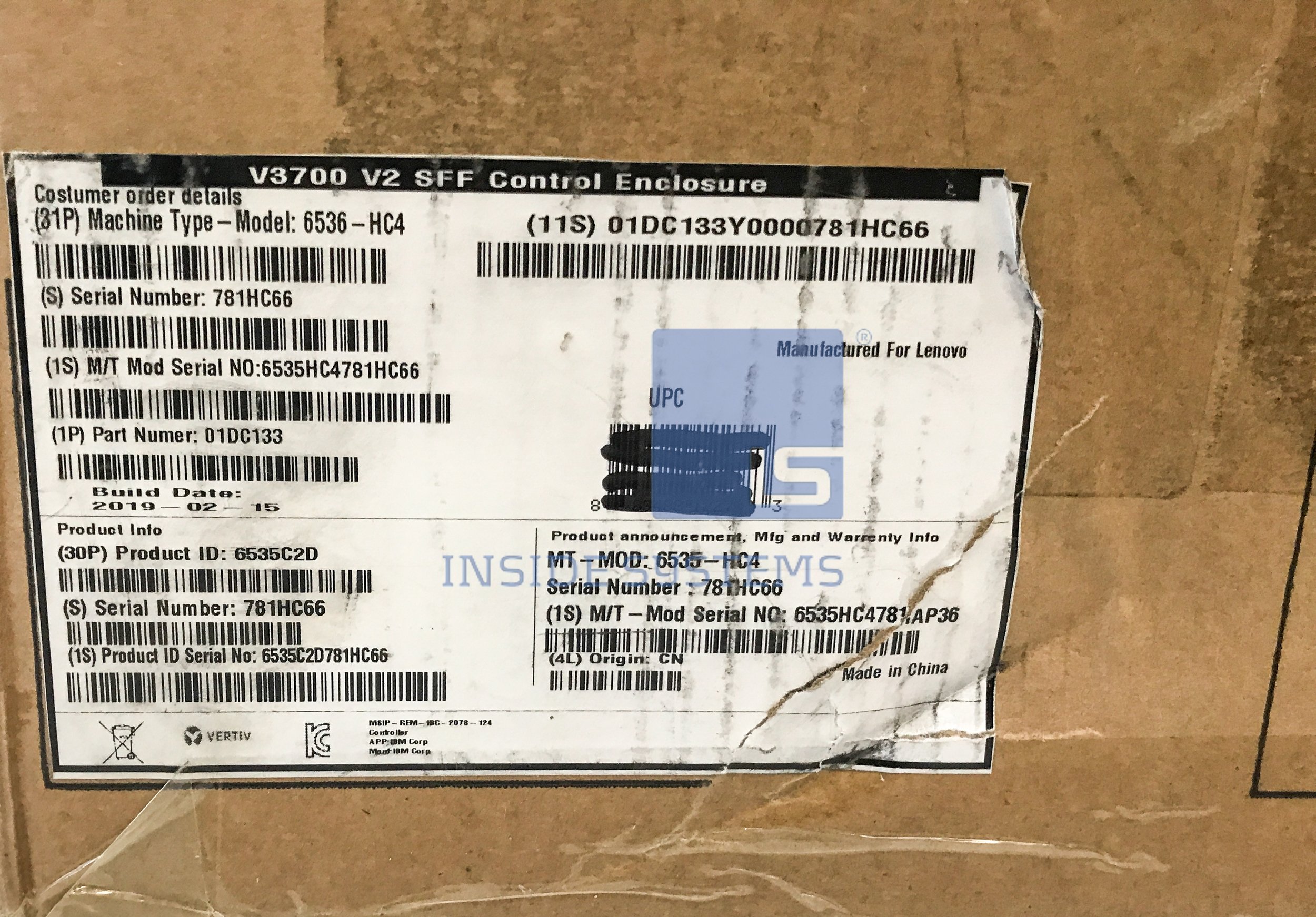 6535-C2D-01 - Lenovo Storage V3700 V2 Basic 2.5" | Inside Systems A/S