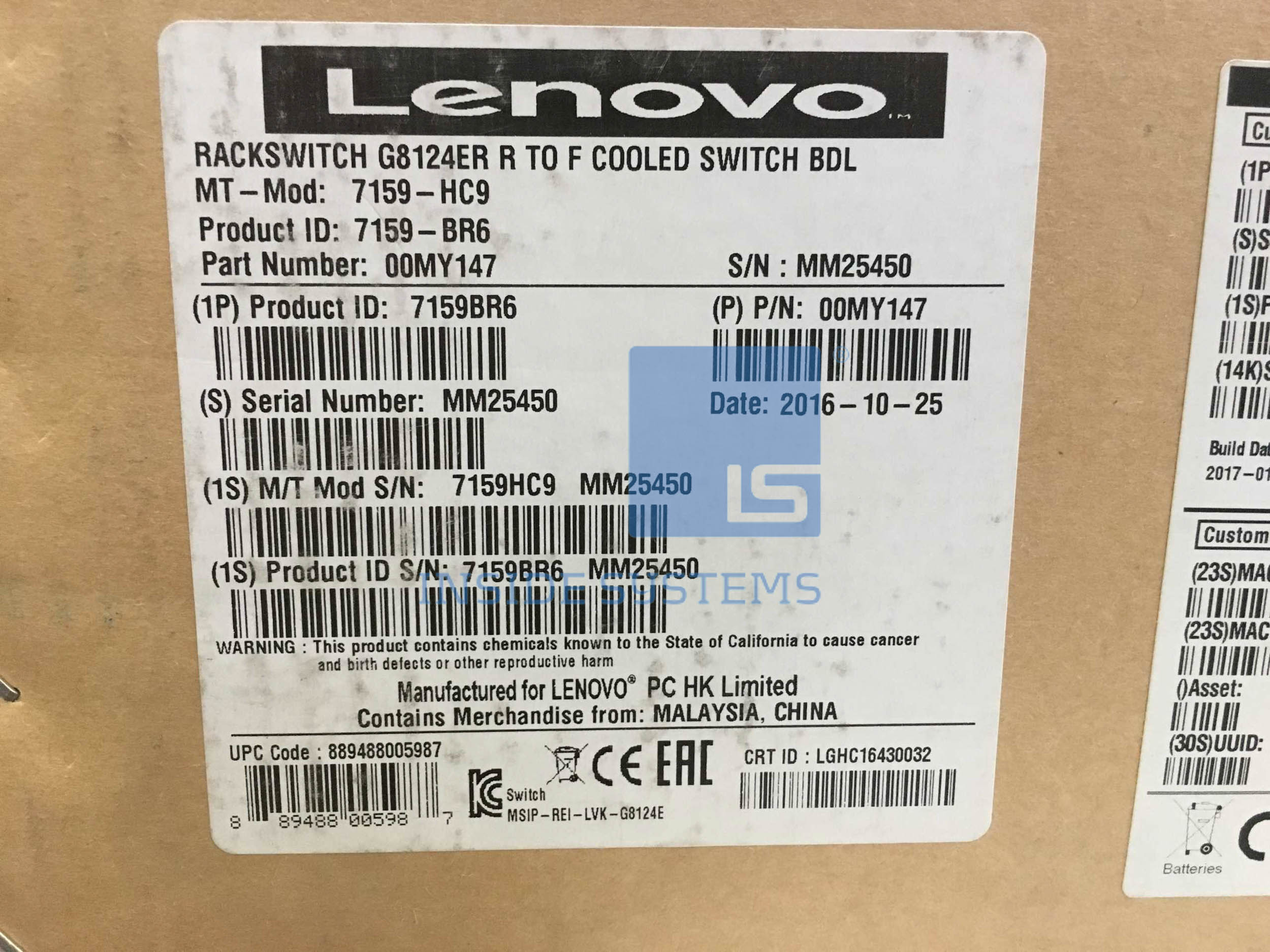 7159BR6-01 - Lenovo RackSwitch G8124E (Rear to Front) | Inside Systems A/S