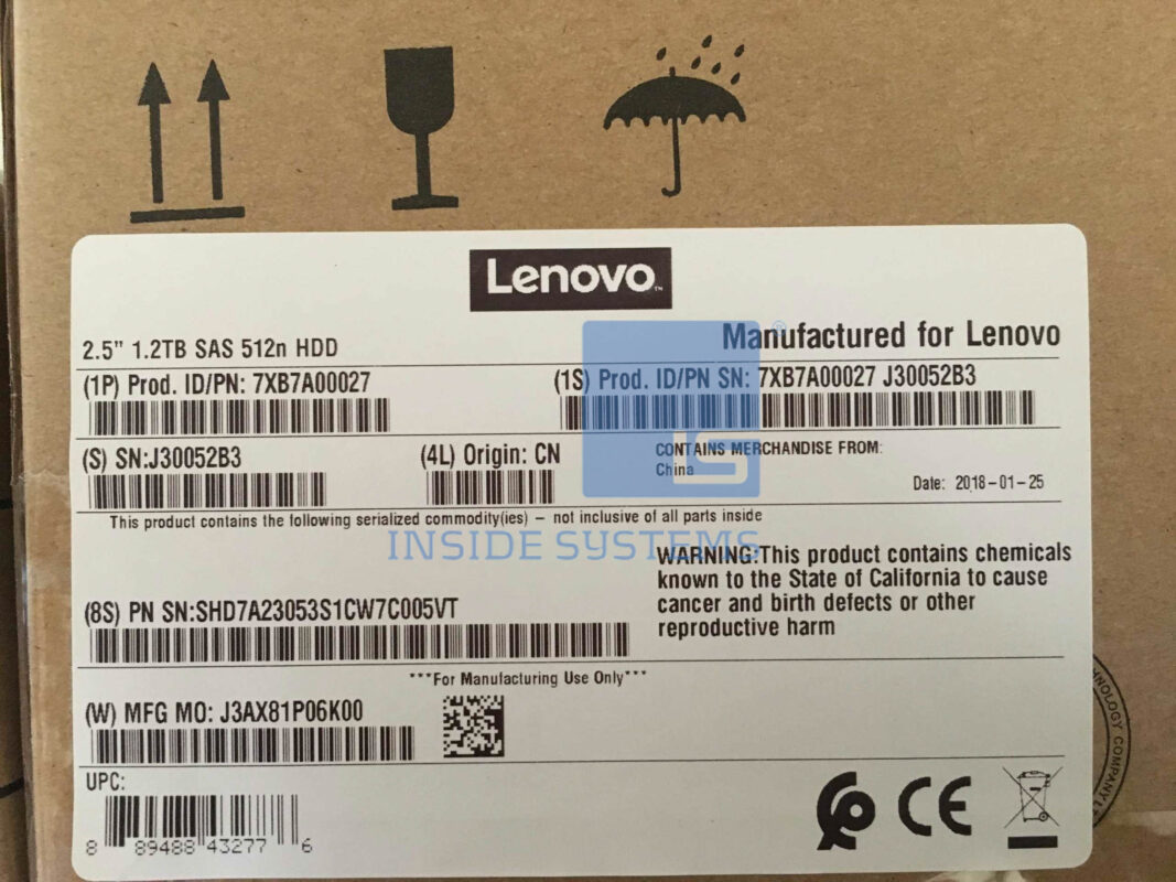 7XB7A00027-01 - 1.2TB 10K SAS 12Gb Hot Swap 512n 2.5"HDD | Inside ...