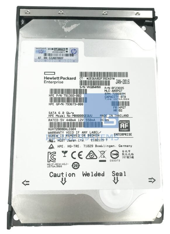 805343-001 - 8TB 7.2K 6G MDL LP SATA 3.5" HDD | Inside Systems A/S