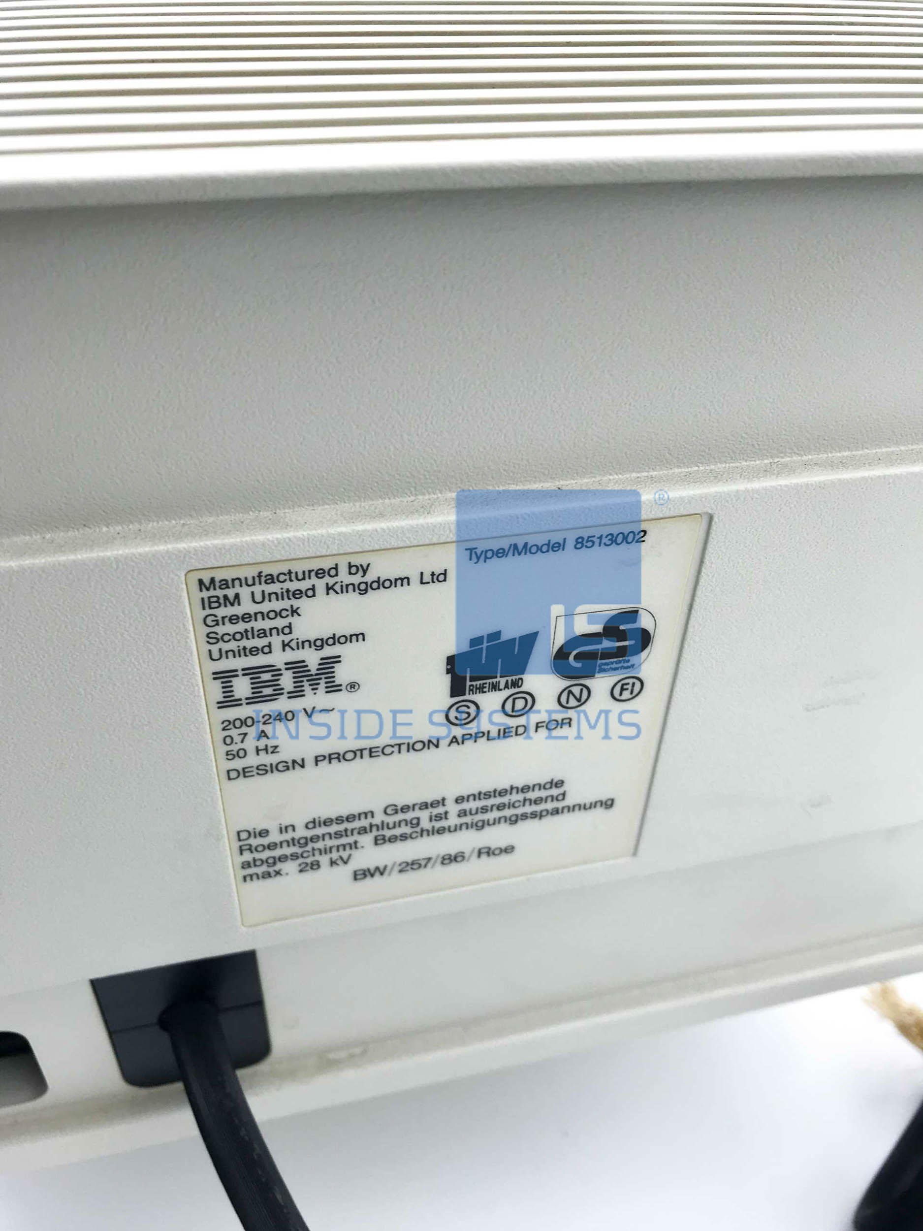8513-002 - IBM Color Monitor PS/2 | Inside Systems A/S