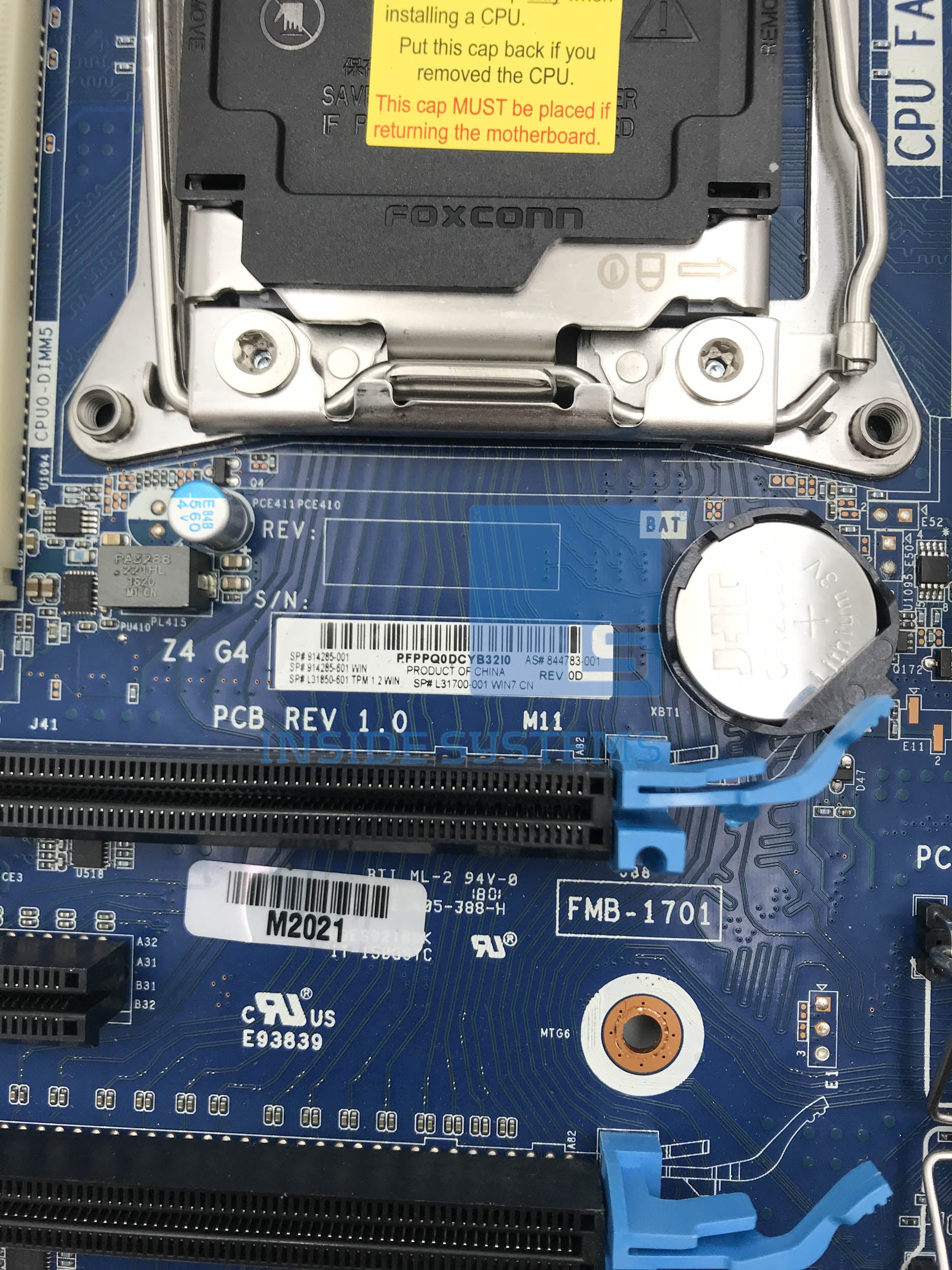 914285-001 - HP Z4 G4 System Board | Inside Systems A/S