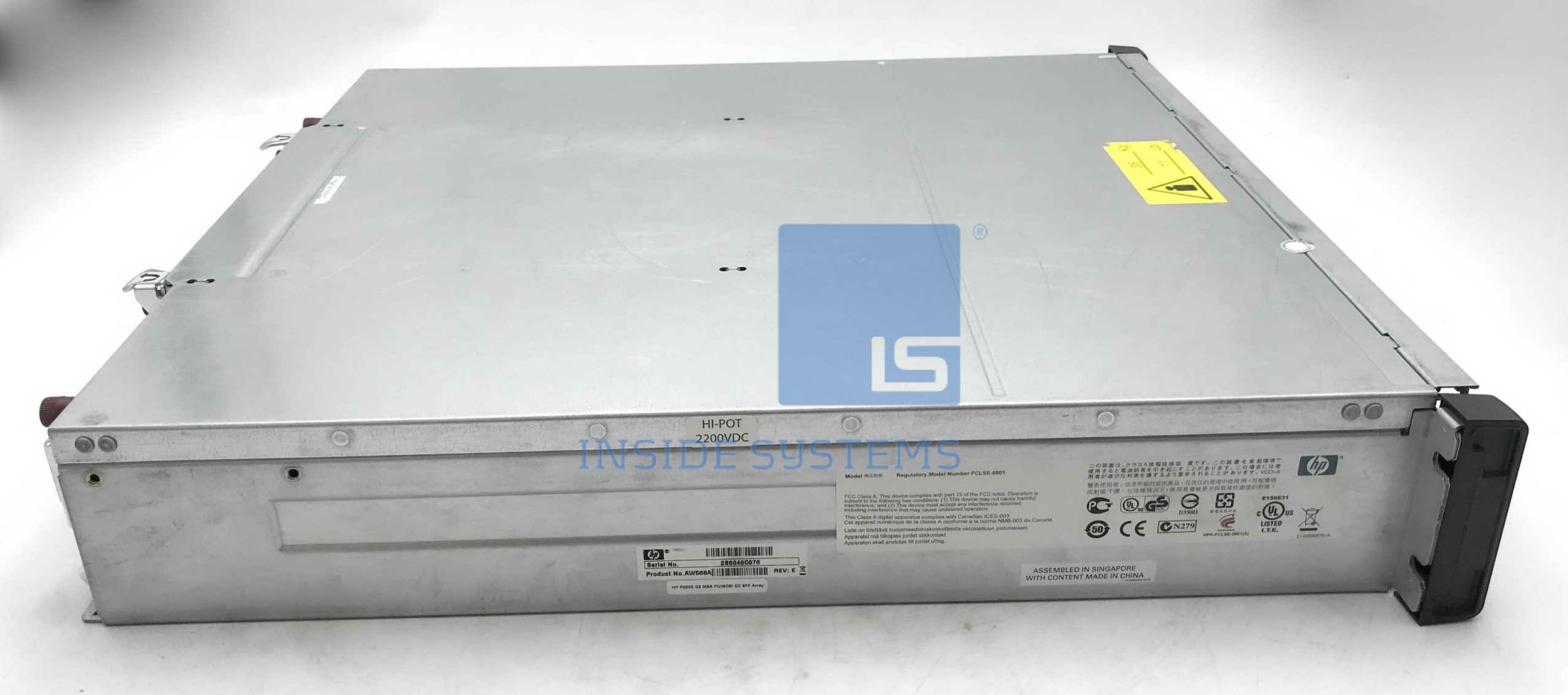 AW568A - HPE P2000 G3 FC/ISCSI Dual CTRL 24-SFF | Inside Systems A/S