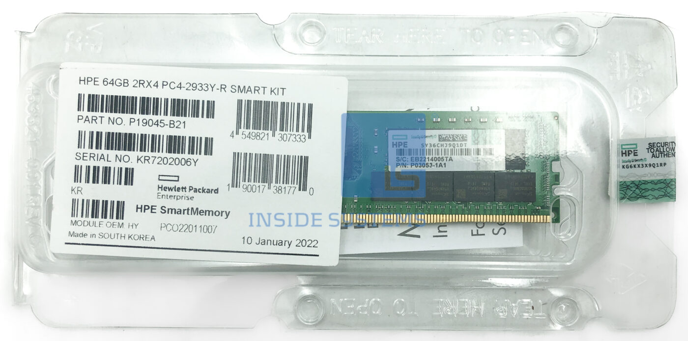 P19045-B21-01 - HPE 64GB 2Rx4 2933Mhz DDR4 RDIMM | Inside Systems A/S