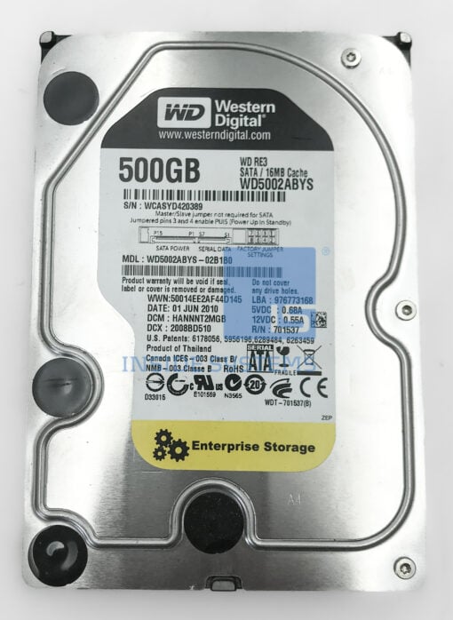 WD5002ABYS - WD 500GB 7.2K 3G 3.5" SATA HDD | Inside Systems A/S