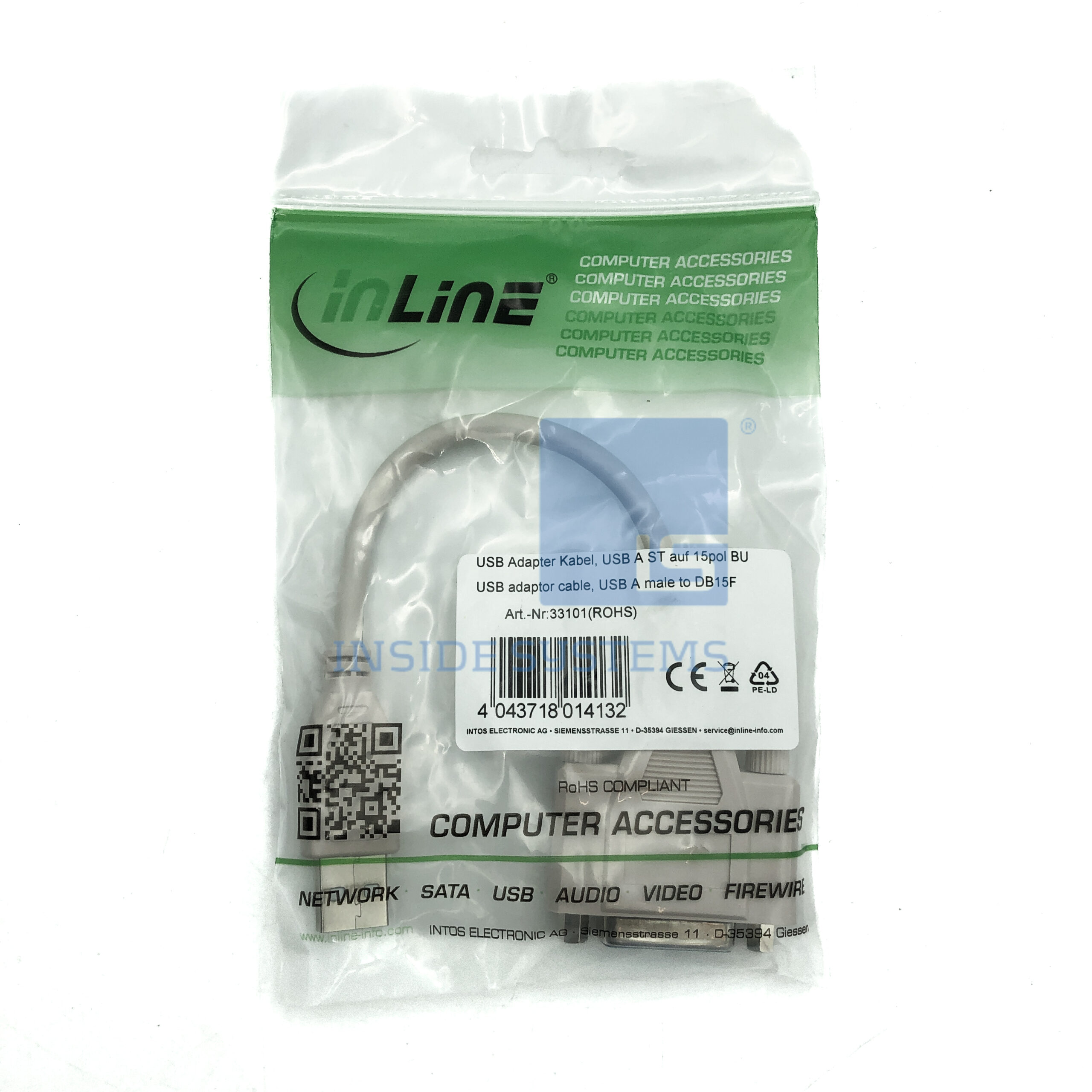 655913-001-C - Compatible MINI VGA ADAPTER DB15 TO USB | Inside Systems A/S